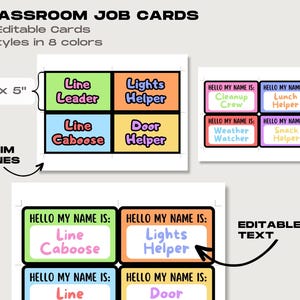 Classroom Schedule & Jobs Display, Printable Editable Class Schedule ...