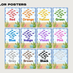 Ocean Theme Color Posters, Printable & Editable Classroom Color Posters ...