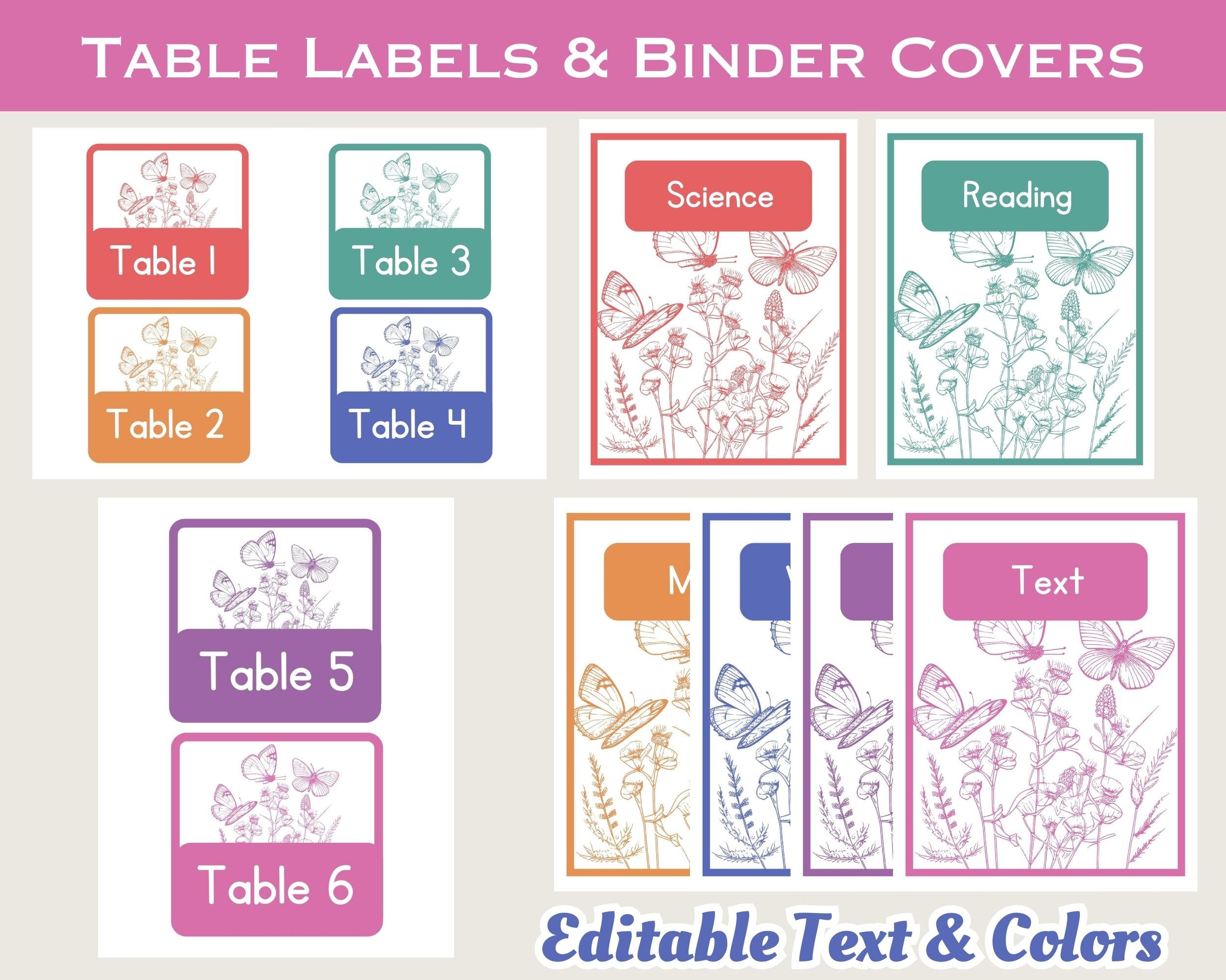 Rainbow Wildflower Labels & Borders Bundle Learning Decor - Etsy