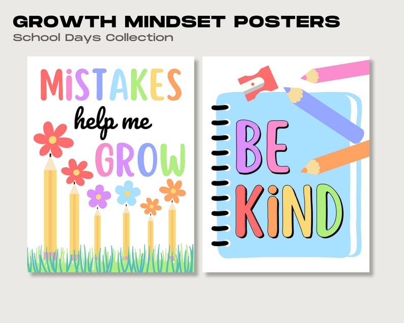 Growth Mindset Classroom Posters, Printable Editable Classroom Prints ...
