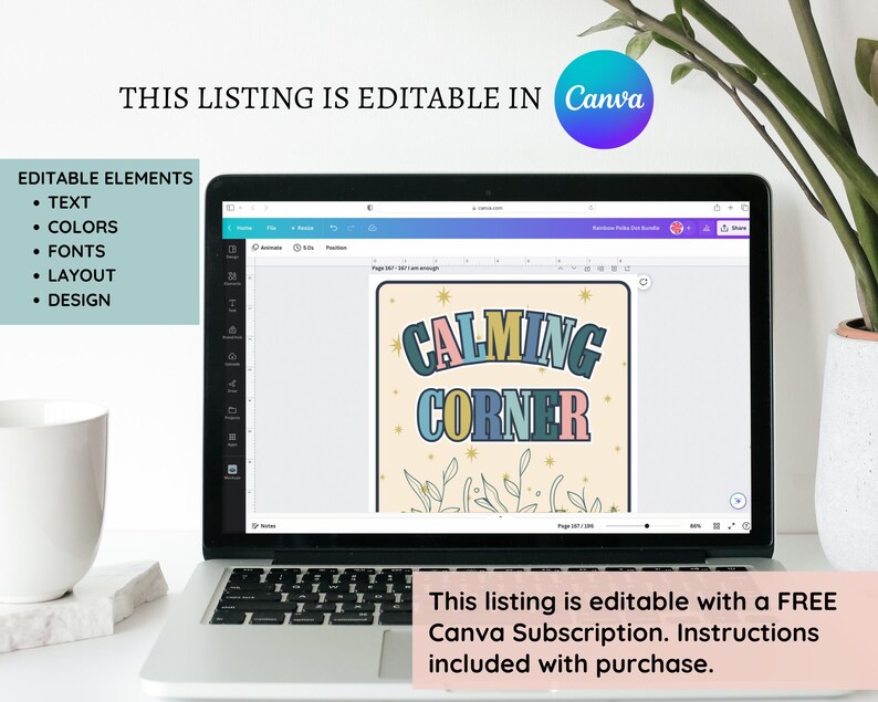 Calming Corner Posters: Modern Neutral Classroom Decor (canva Template ...