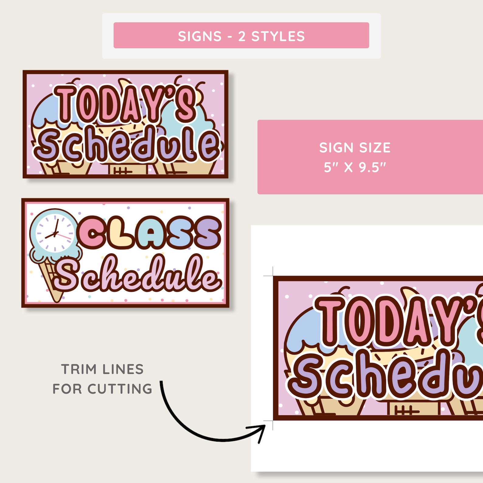 Class Schedule Display, Printable & Editable Today's Schedule Bulletin ...