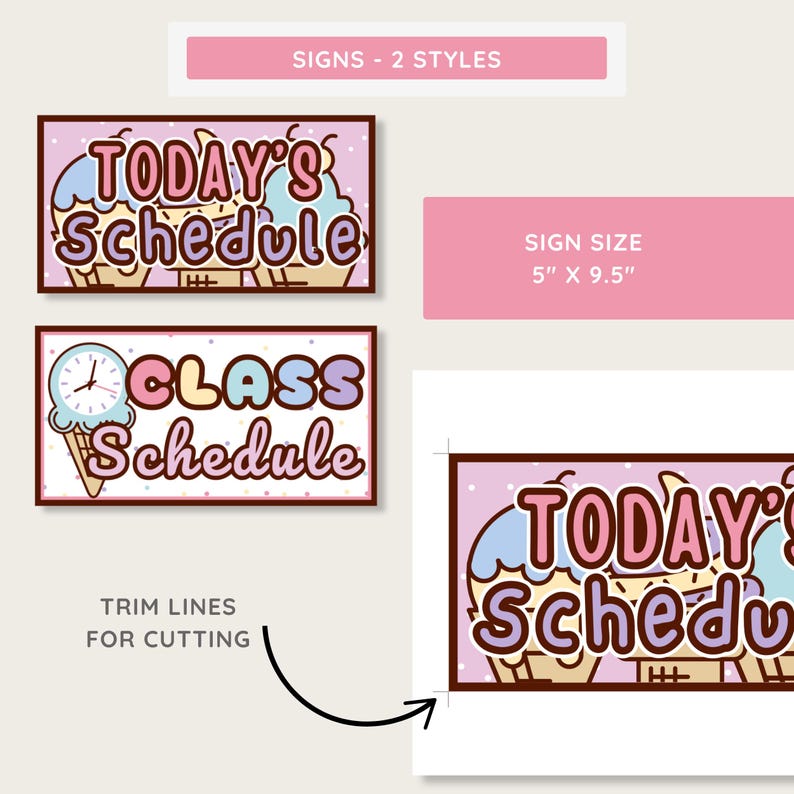 Class Schedule Display, Printable & Editable Today's Schedule Bulletin ...