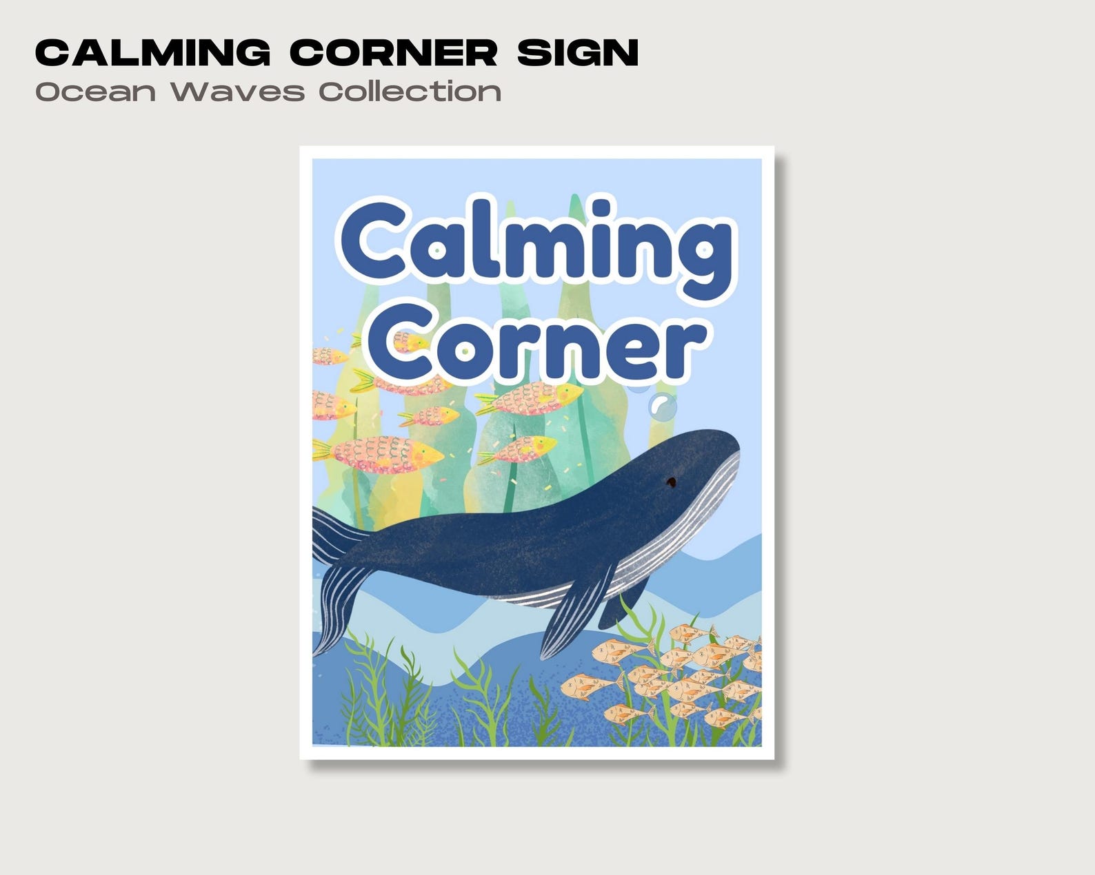 Ocean Theme Calming Corner Posters, Printable & Editable Breathing ...