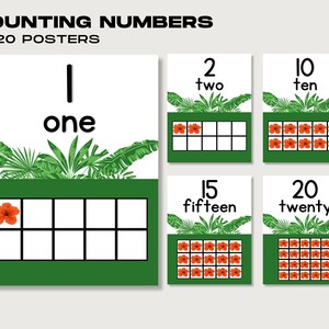 Jungle Numbers, Editable 0-20 Posters, Skip Counting, Number Line, Ten ...