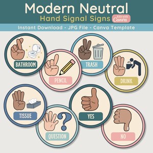 Classroom Hand Signal Signs, Printable & Editable Hand Sign Posters ...