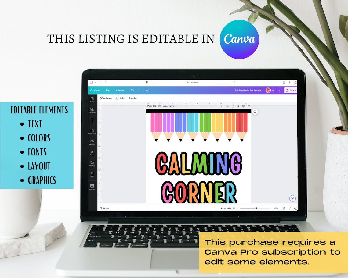 Bright Rainbow Calming Corner Printable Posters, Editable Teacher ...