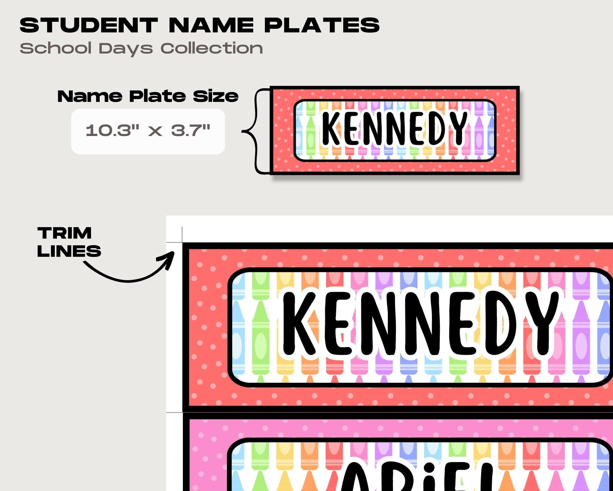 Rainbow Student Name Plate Template, Printable Editable Classroom Desk ...