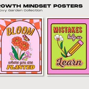 Groovy Growth Mindset Posters, Printable & Editable Inspirational ...