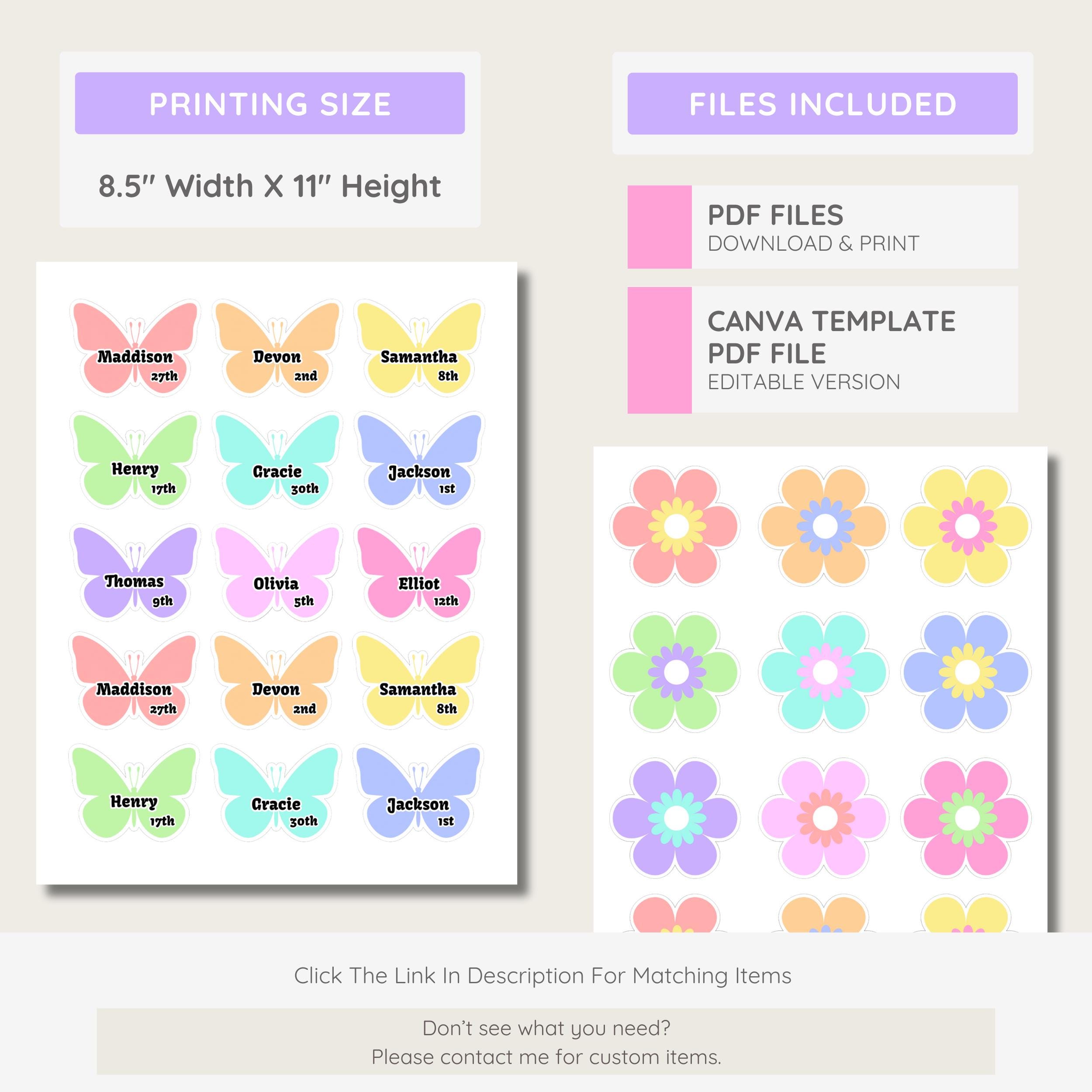 Butterfly Birthday Bulletin Board Kit: Pastel Classroom Decor (digital ...