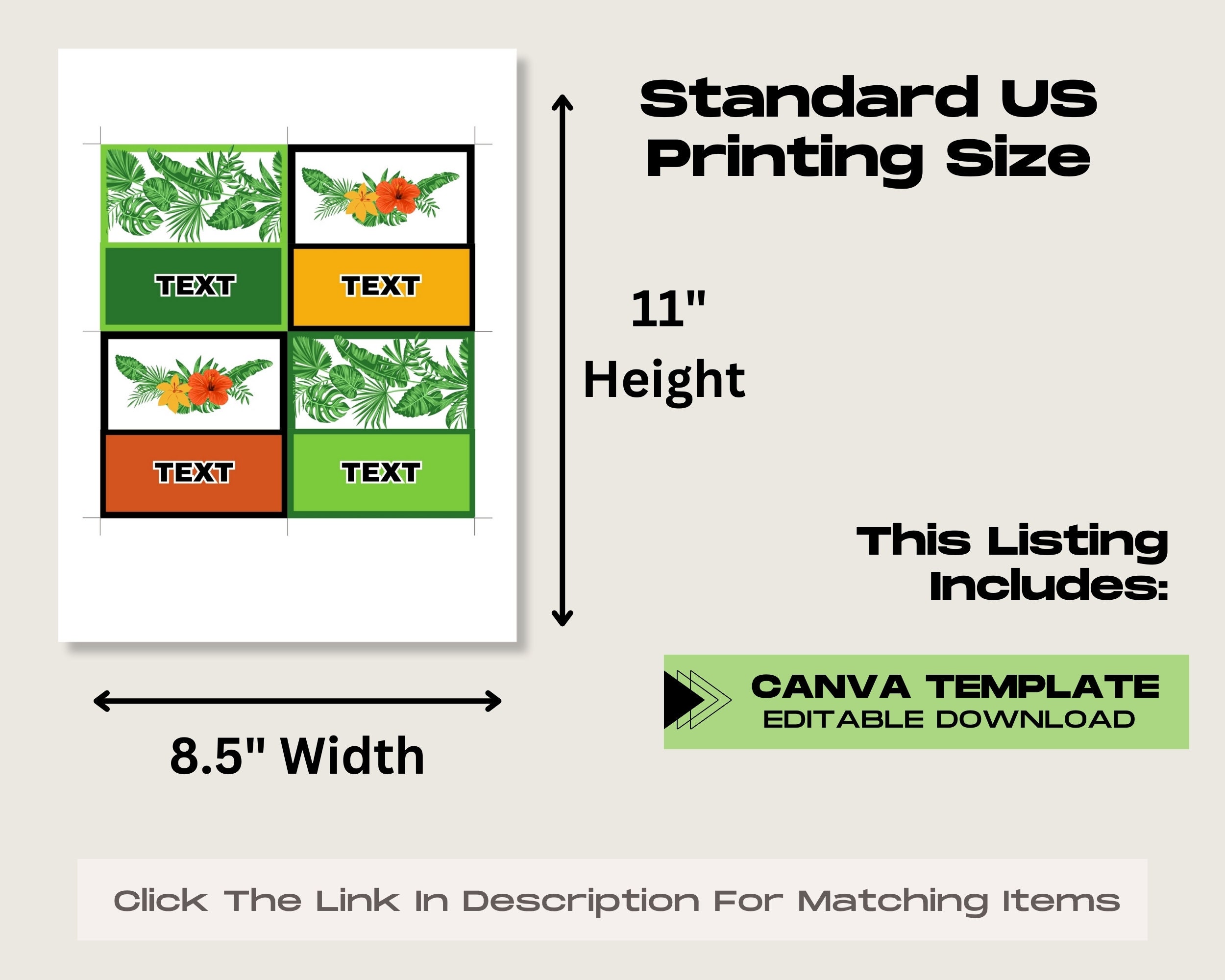 Jungle Labels: Editable Classroom Organization, Canva Template (instant ...
