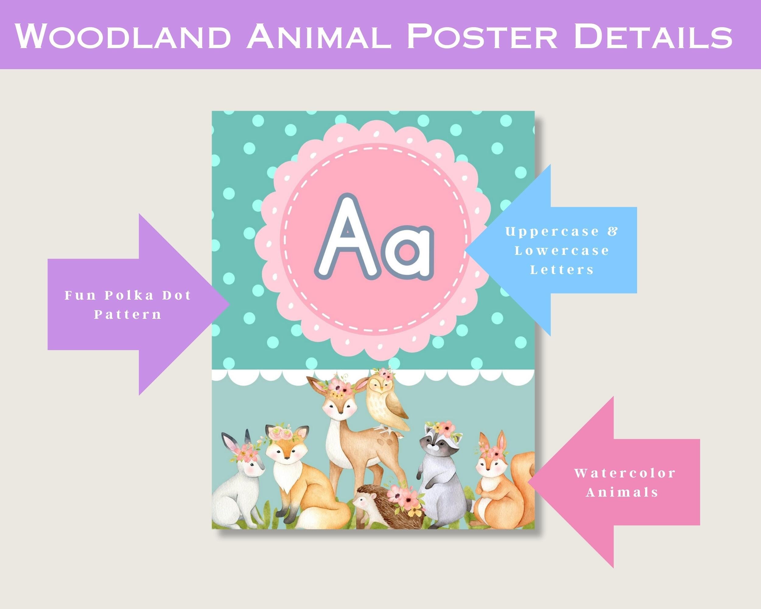 Woodland Animal Alphabet A-Z Posters Classroom Alphabet - Etsy