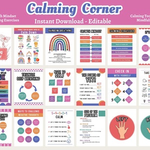 Rainbow Wildflower Classroom Decor Bundle: Editable Canva Templates ...