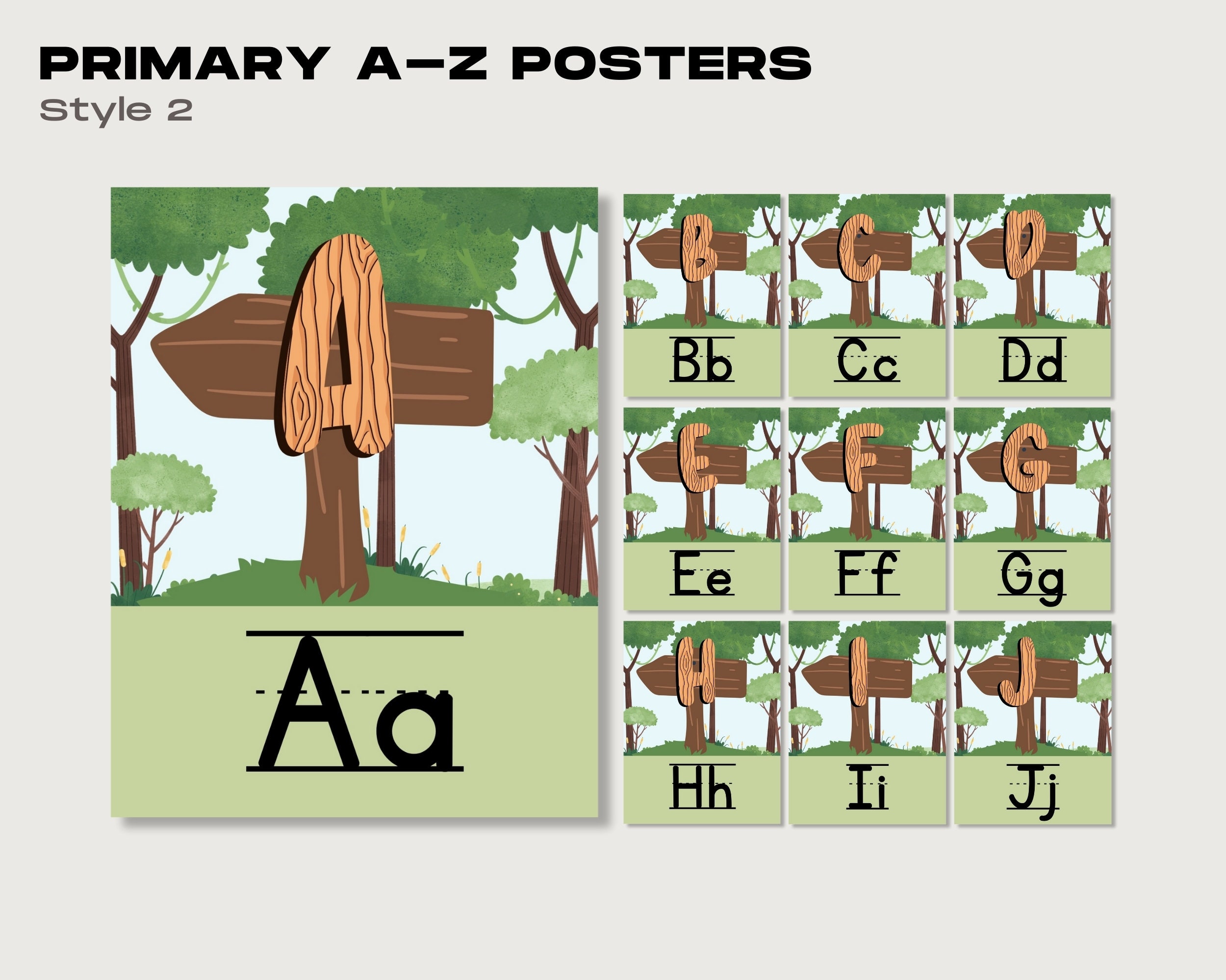 Adventure Alphabet, Printable & Editable A-Z Posters, Camping Animals ...