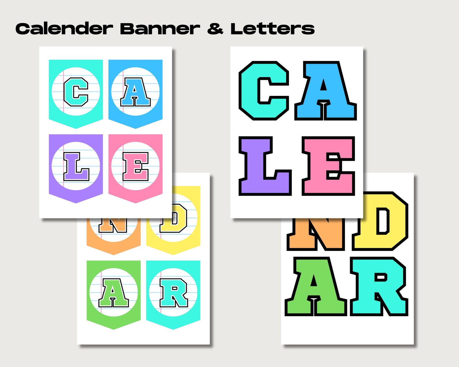 Editable Pastel Calendar Bundle, Printable Classroom Wall Calendar ...