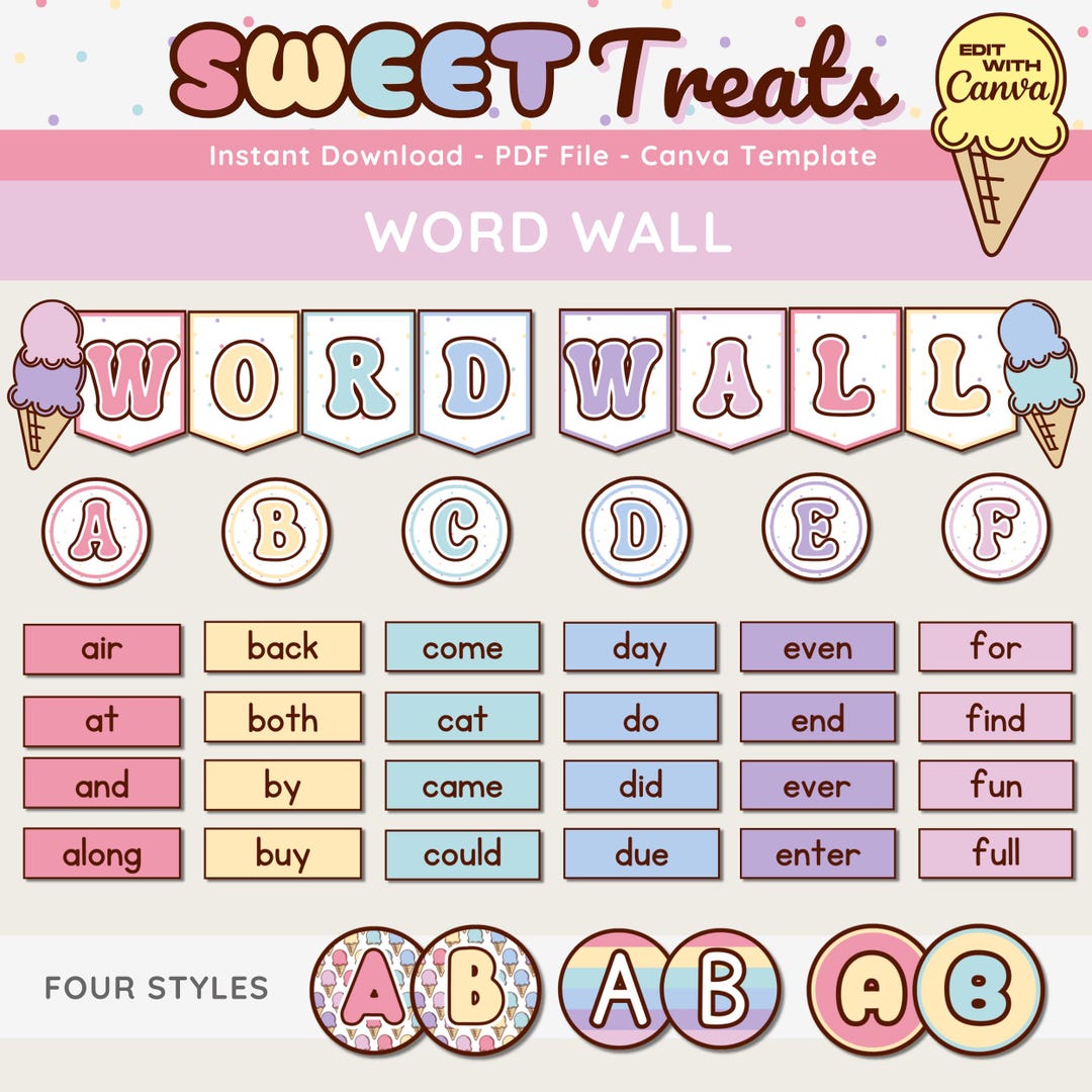 Classroom Word Wall Display, Printable & Editable Word Wall Bundle ...