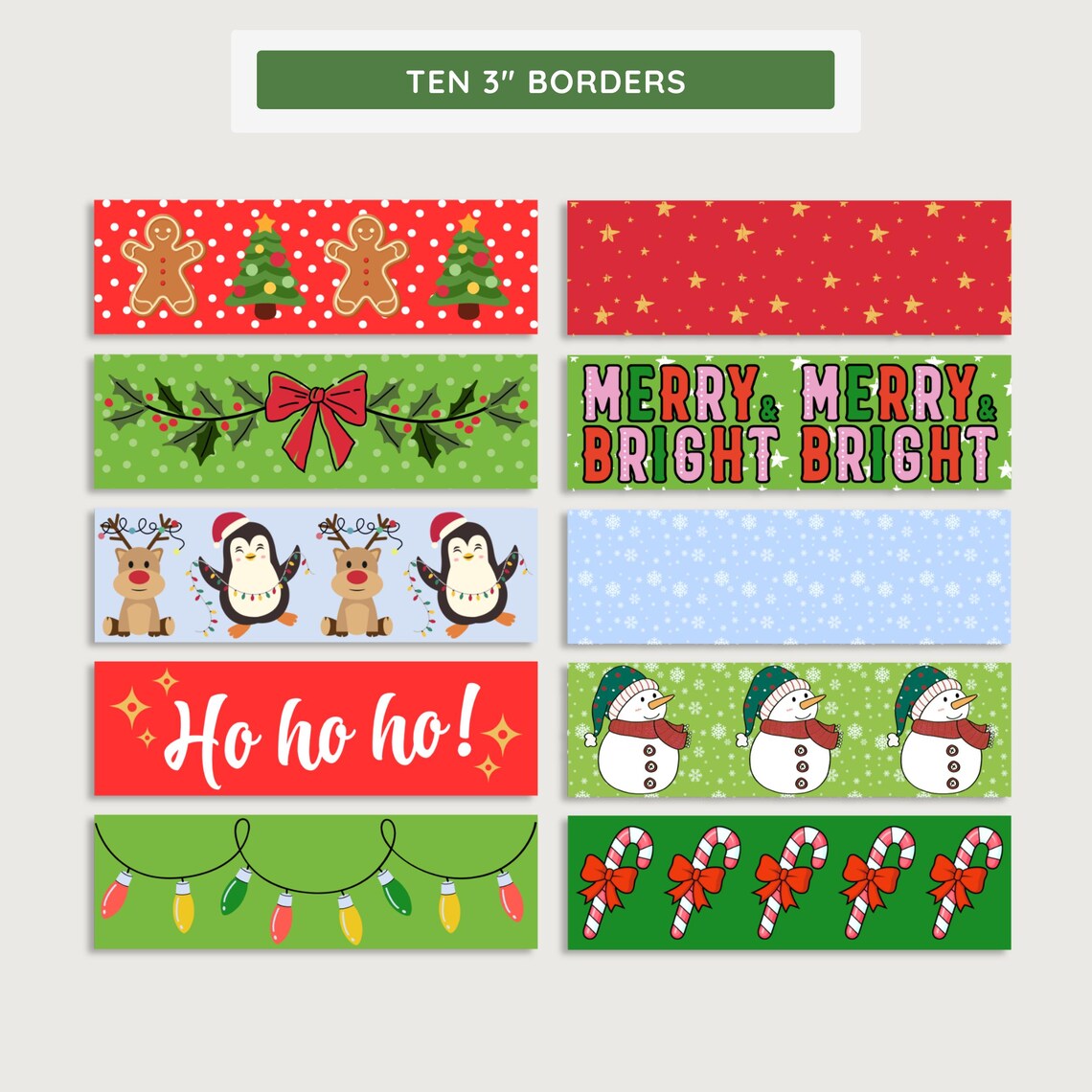 Christmas Bulletin Board Borders: Winter Classroom Decor (canva ...
