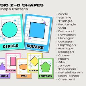 Editable Pastel Shape Posters, Printable 3D Shape Posters, Bright ...