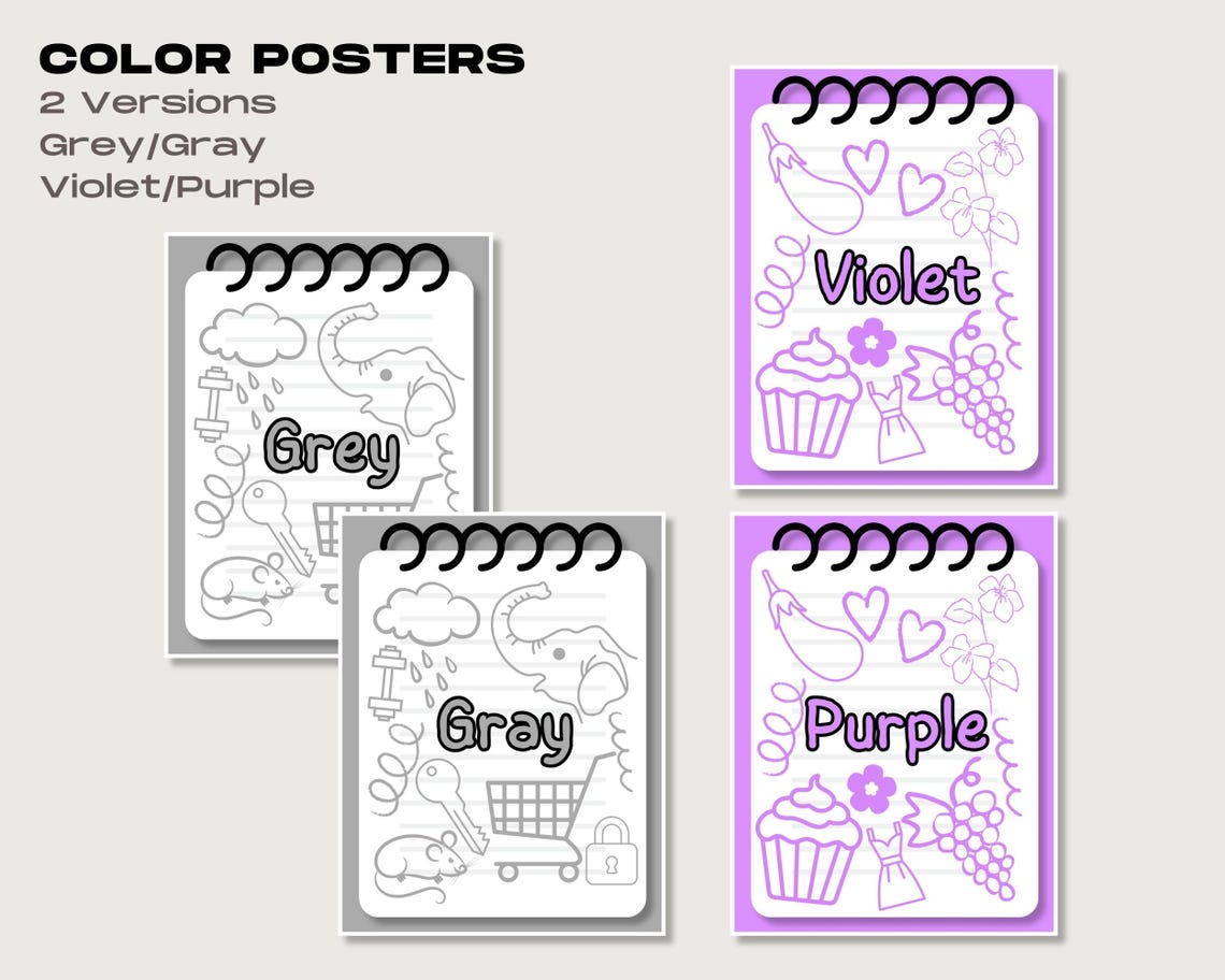 School Theme Color Posters: Classroom Decor (canva Template) - Etsy
