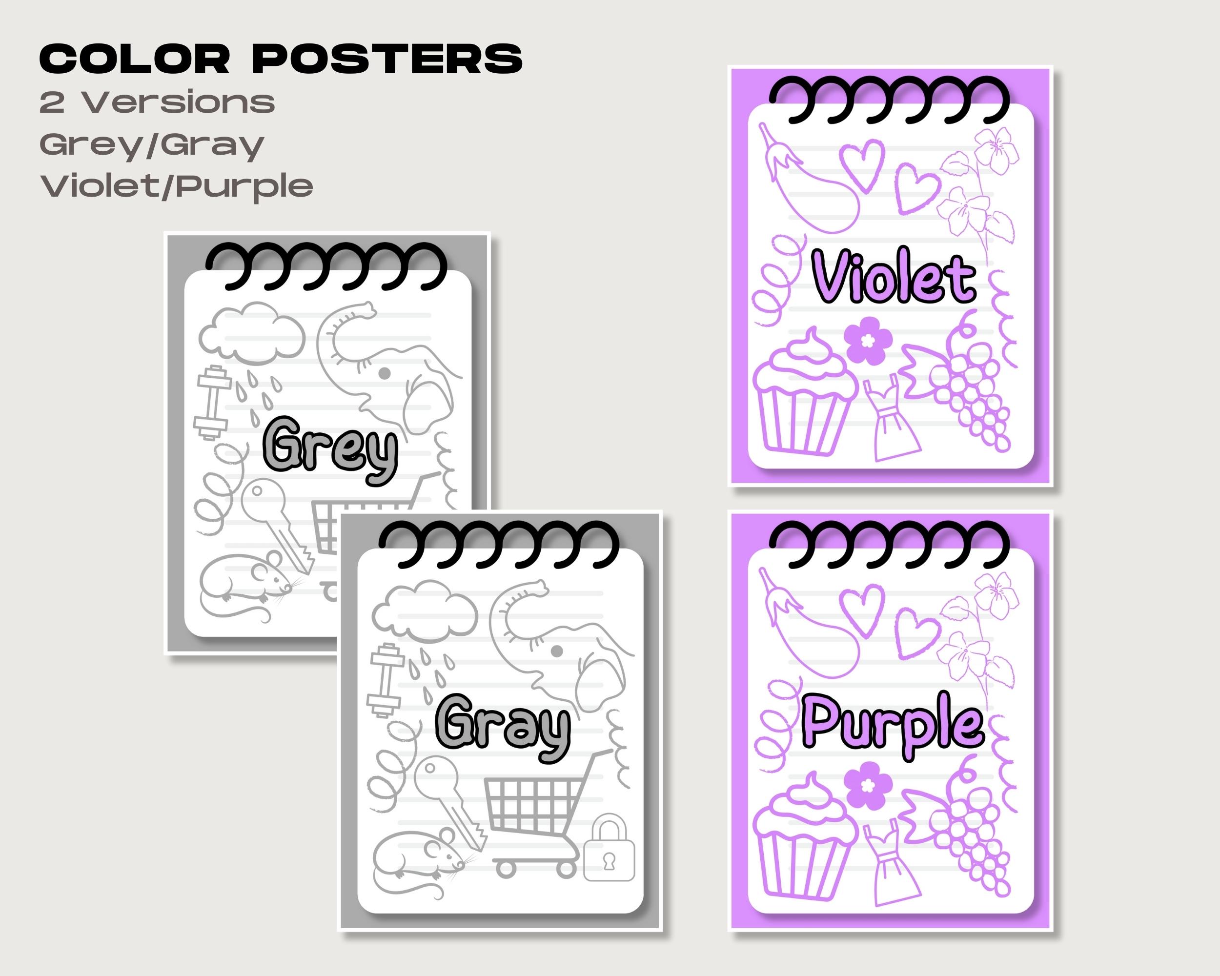School Theme Color Posters, Printable & Editable Color Posters, Color ...