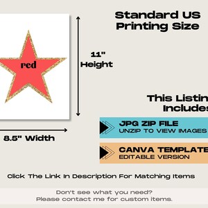 Glitter Sparkle Color Posters, Printable & Editable Color Prints, Basic ...