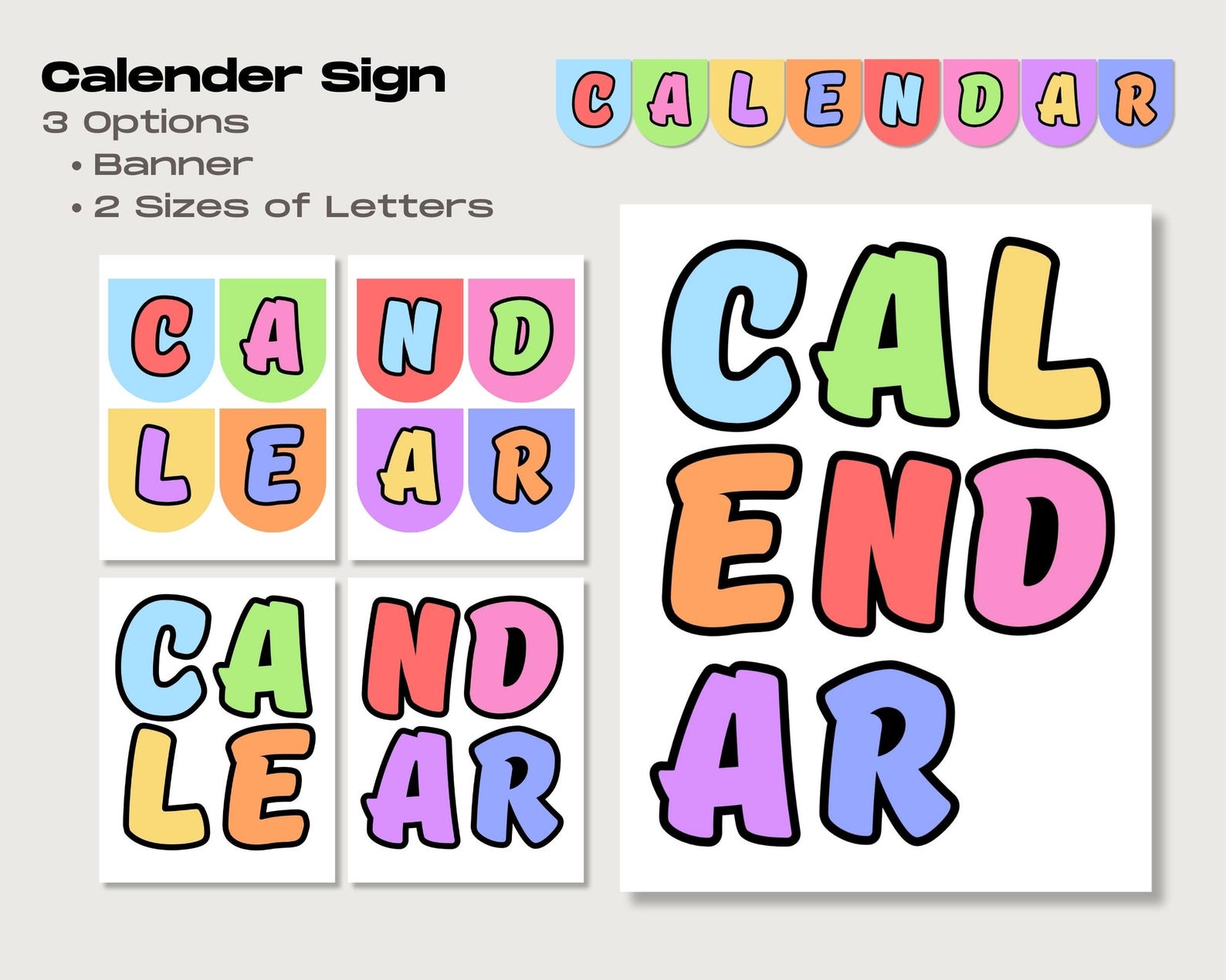 School Theme Calendar Bundle, Printable & Editable Classroom Calendar ...