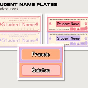 Retro Student Name Plates, Printable & Editable Classroom Name Tags ...