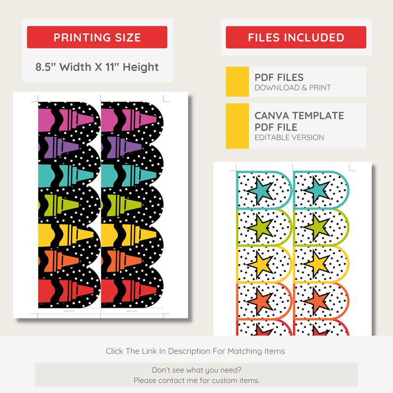 Rainbow Bulletin Board Borders: Classroom Decor, Editable Canva ...