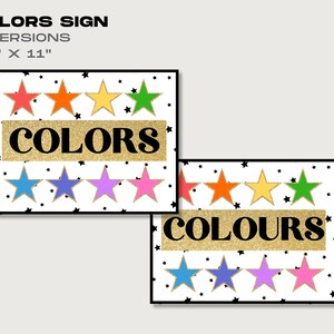 Glitter Sparkle Color Posters, Printable & Editable Color Prints, Basic ...
