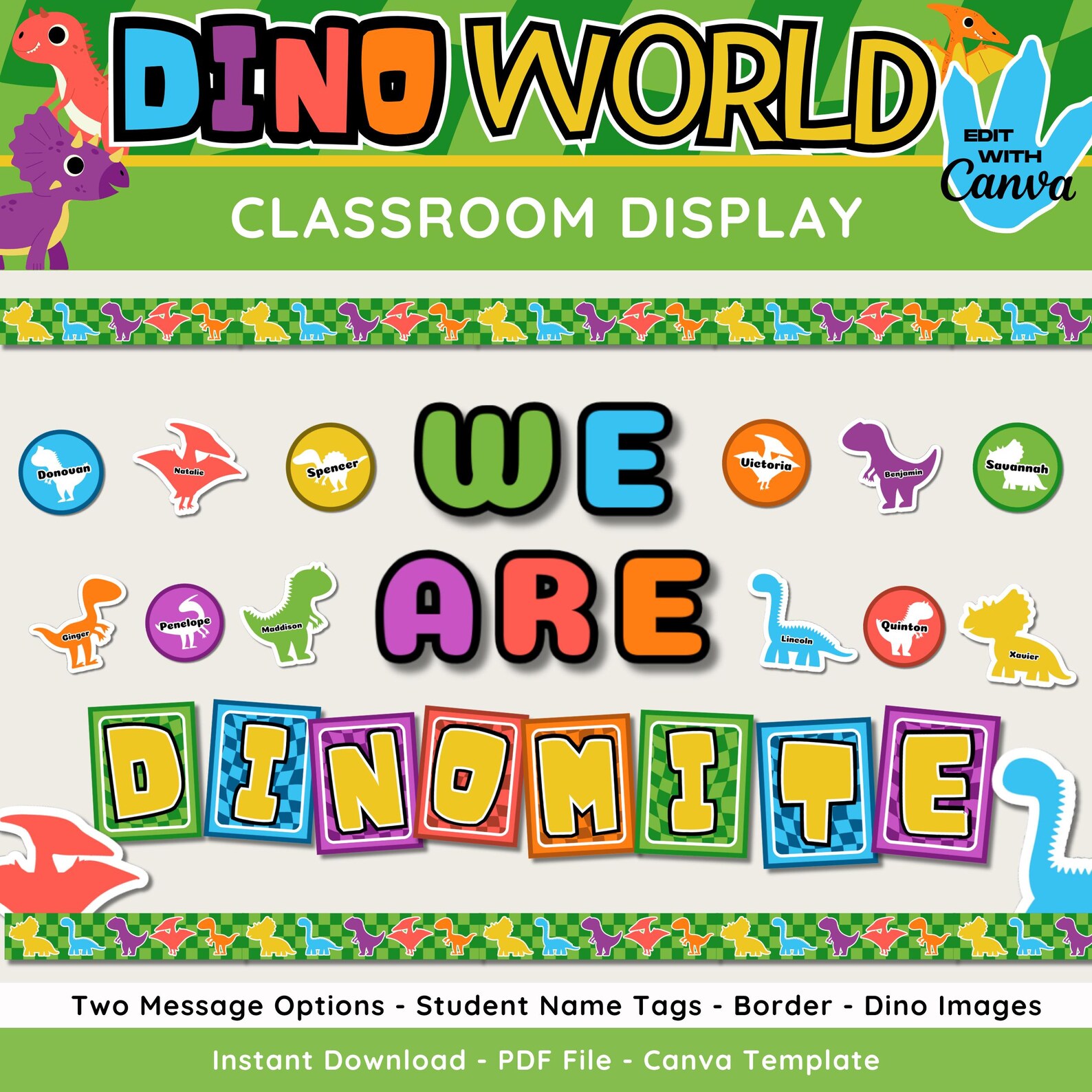Dinosaur Classroom Bulletin Board Display Kit, Teacher Door Welcome ...