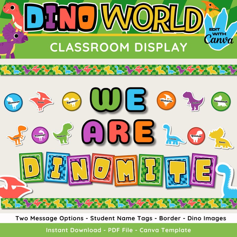 Dinosaur Classroom Bulletin Board Display Kit, Teacher Door Welcome ...