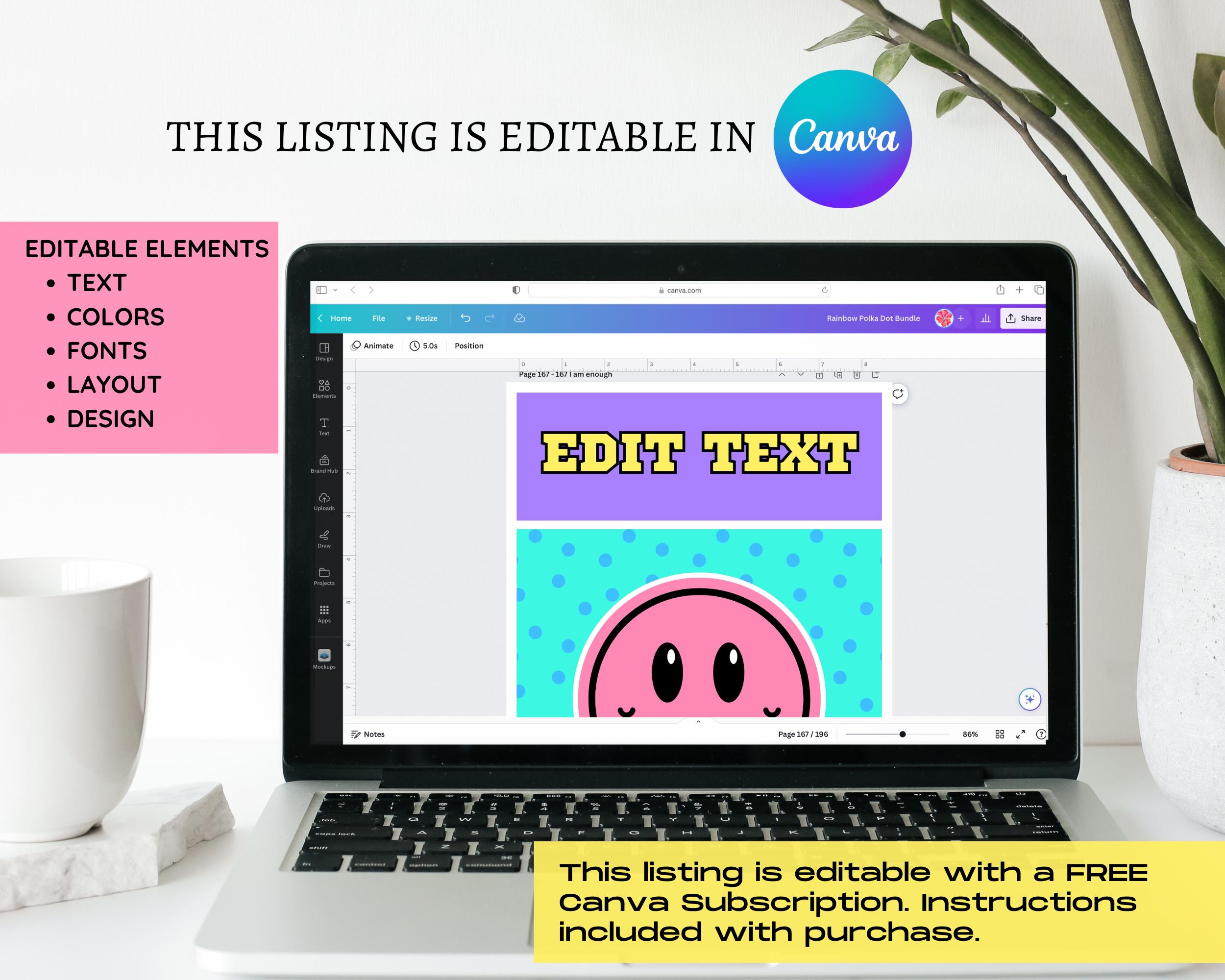 Editable Pastel Binder Covers & Spines, Printable Bright Happy Rainbow ...