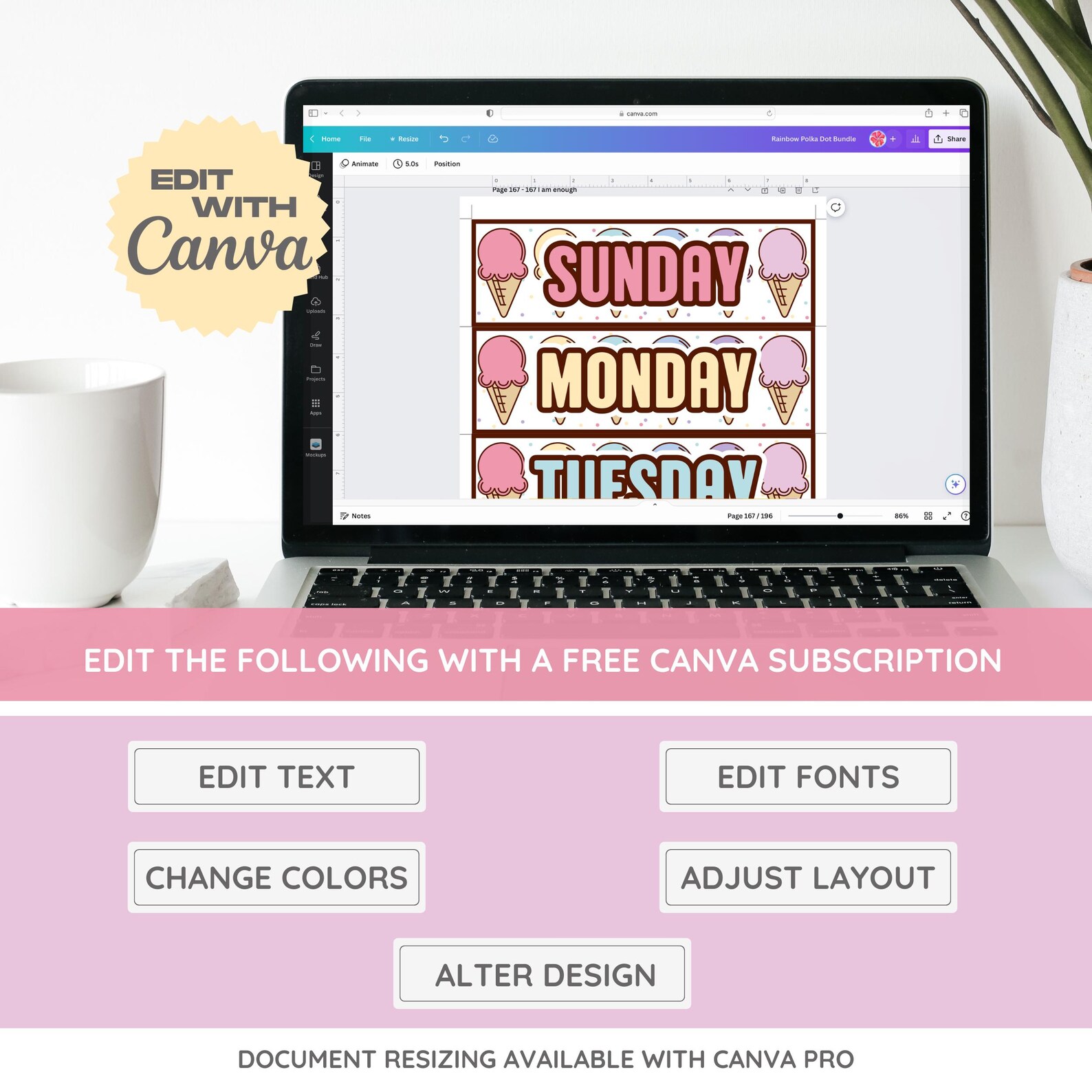 Printable Flip Calendar: Editable Pastel Classroom Decor (canva ...