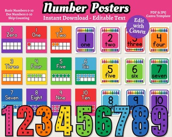 Bright Rainbow Color Posters Color Flash Cards Editable - Etsy