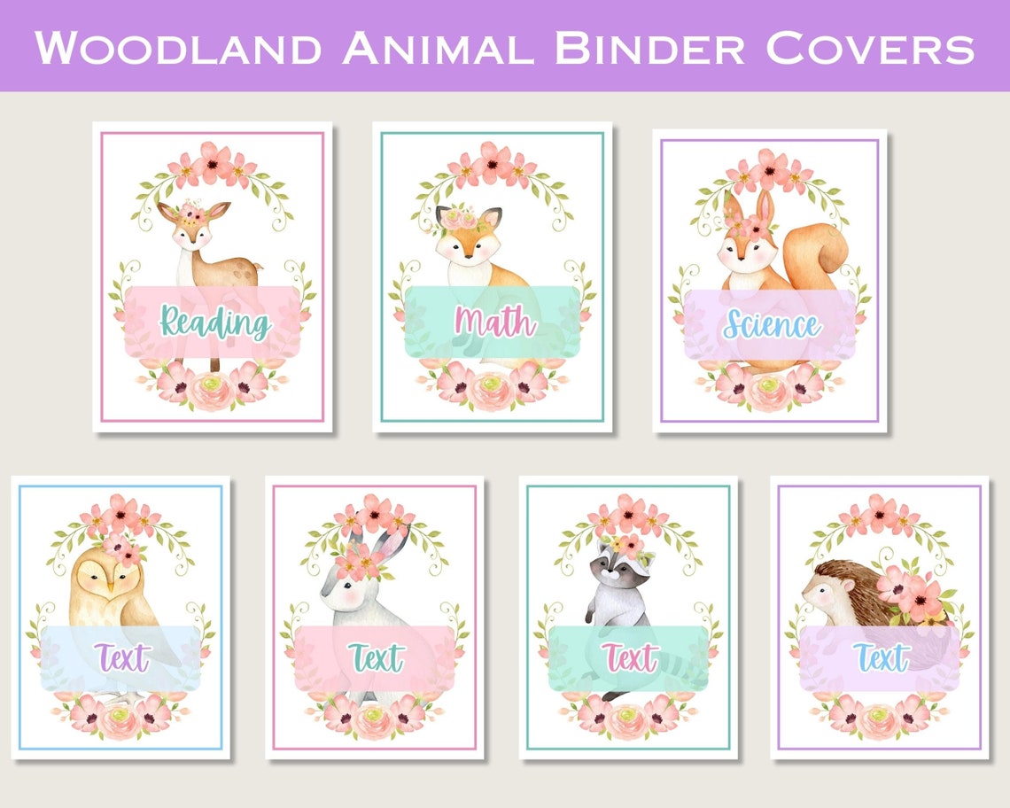 Woodland Animals Labels and Borders Bundle, Editable Printable ...