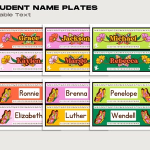 Student Name Plates, Printable & Editable Student Name Tags, Classroom ...