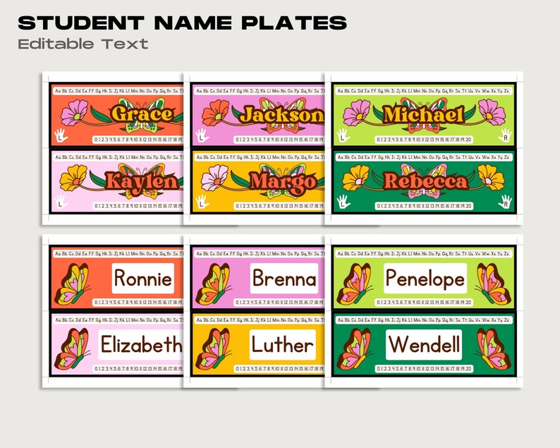Student Name Plates, Printable & Editable Student Name Tags, Classroom ...
