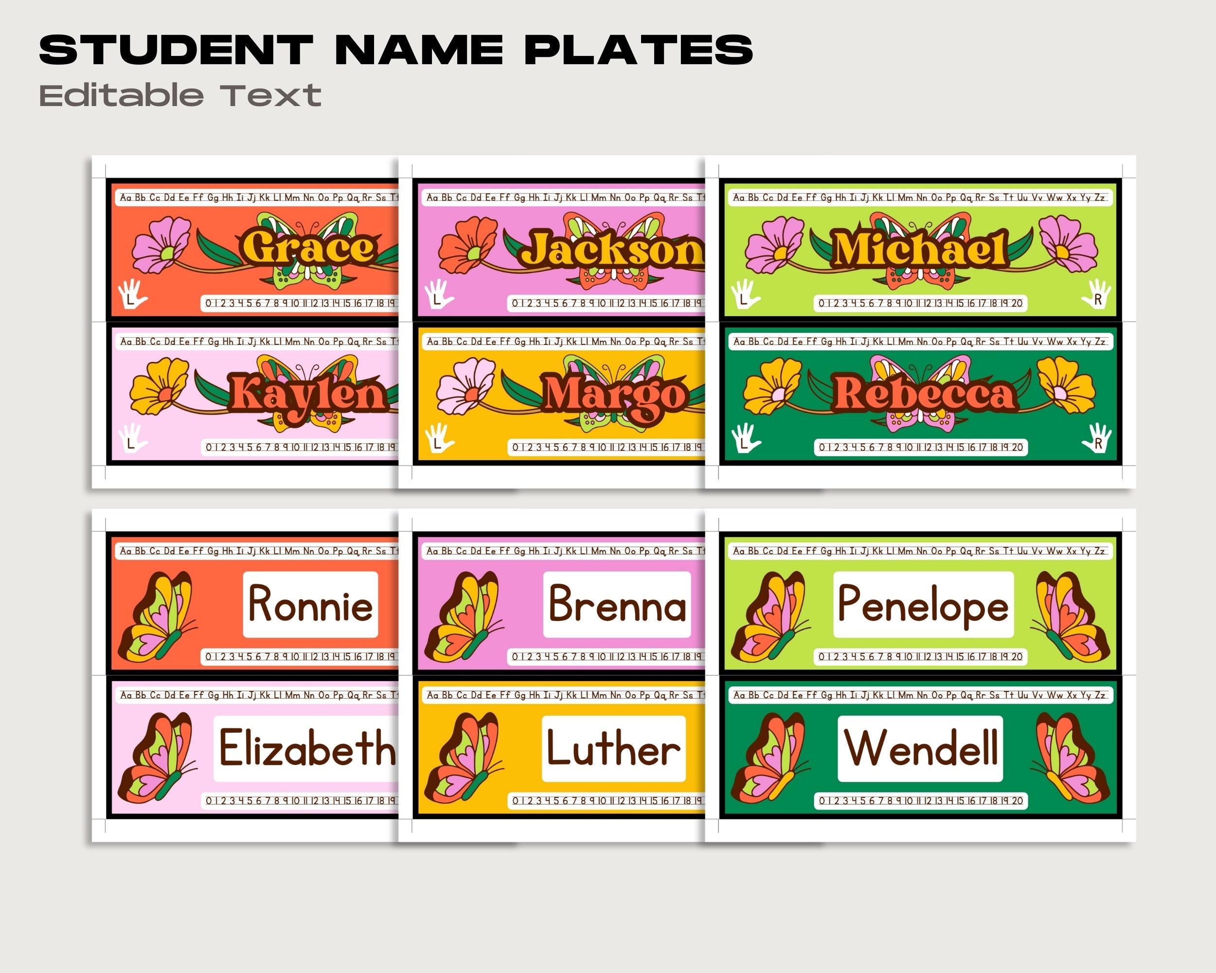 Student Name Plates, Printable & Editable Student Name Tags, Classroom ...