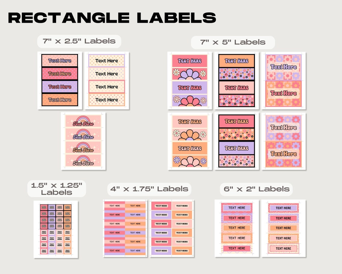 Retro Printable Labels, Editable Classroom Labels, Groovy Labels ...