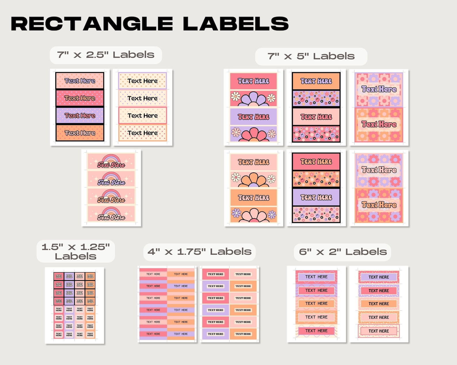 Retro Printable Labels, Editable Classroom Labels, Groovy Labels ...