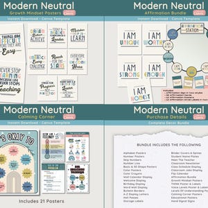 Editable Modern Classroom Decor Printable Bundle, Neutral Complete ...