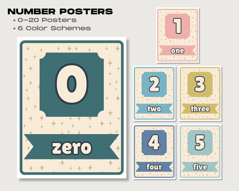 20 Number Posters, Ten Frame Classroom Printable, Skip Counting Display ...