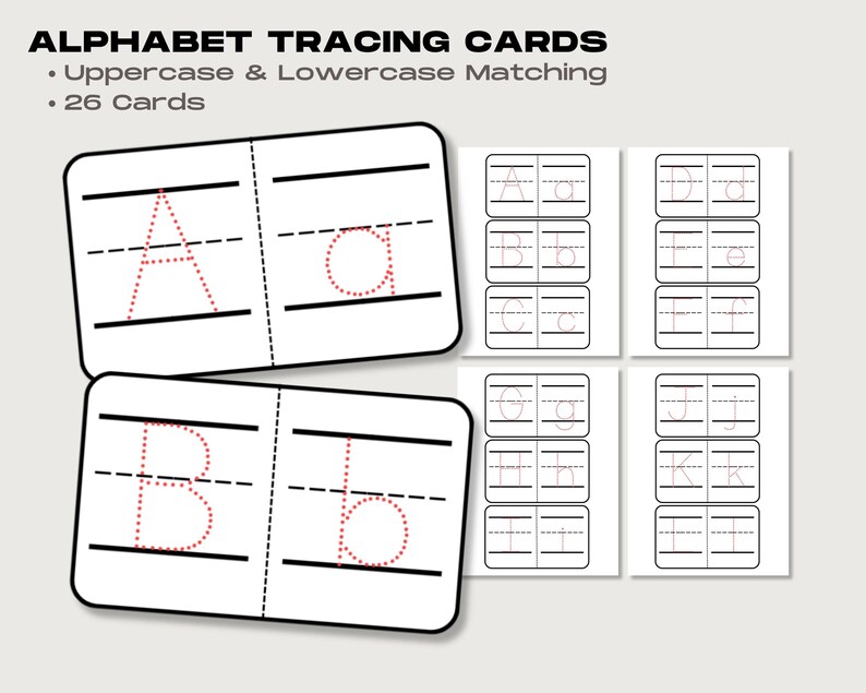 Alphabet Matching Activity Flashcards, ABC Match & Clip, Printable ...