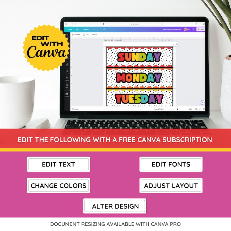 Rainbow Flip Calendar: Editable Classroom Decor (canva Template) - Etsy