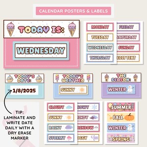 Classroom Calendar, Printable & Editable Classroom Calendar, Pastel ...