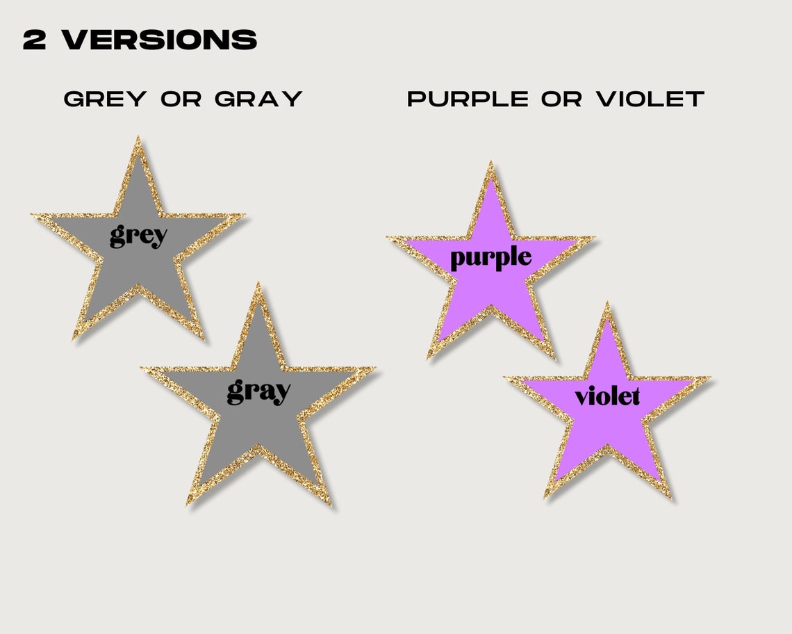 Glitter Sparkle Color Posters, Printable & Editable Color Prints, Basic ...