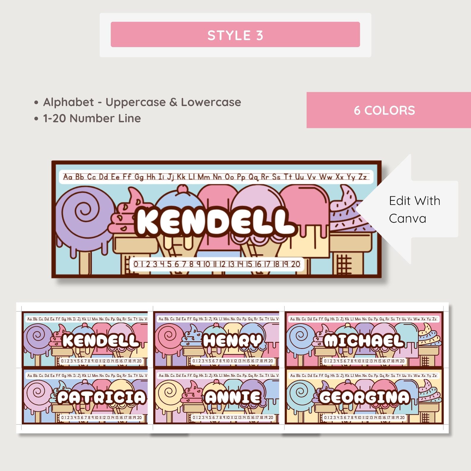 Classroom Student Name Plates, Printable & Editable Desk Labels for ...