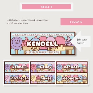Editable Student Name Plates: Sweet Treats Classroom Decor (canva ...