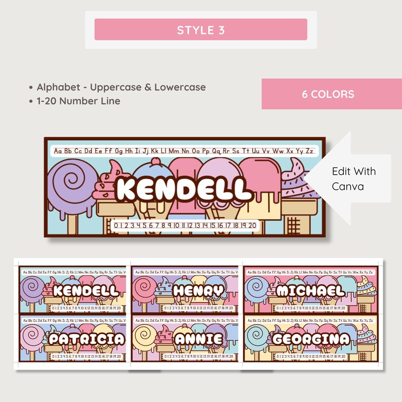 Classroom Student Name Plates, Printable & Editable Desk Labels for ...