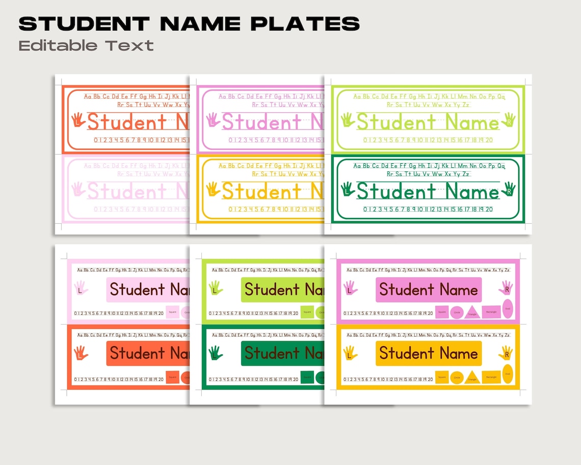 Student Name Plates, Printable & Editable Student Name Tags, Classroom ...